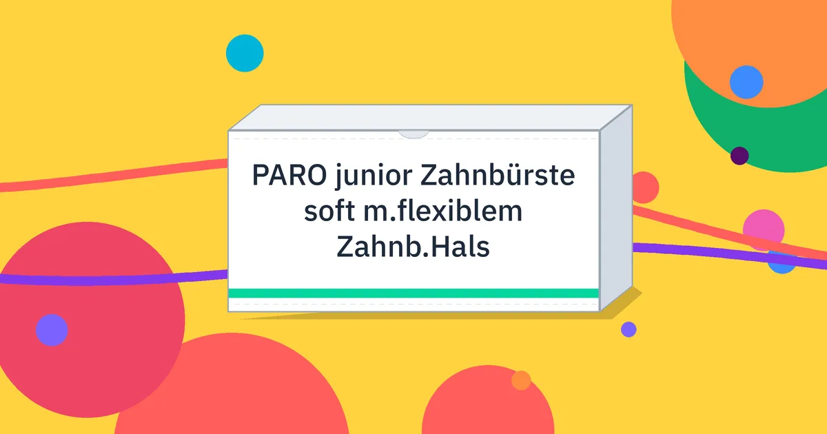 Symbolbild: Packung mit der Aufschrift PARO junior Zahnbürste soft m.flexiblem Zahnb.Hals (PZN 17372295) – Verfügbarkeit und Bezug in Apotheken in Frankfurt am Main