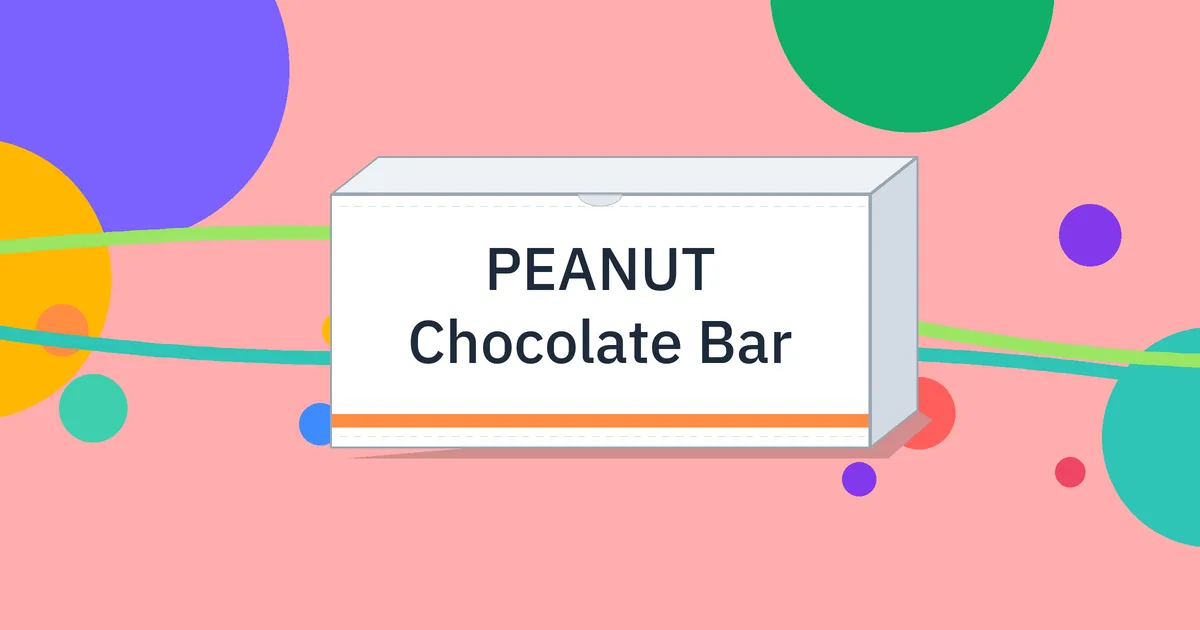 Symbolbild: Packung mit der Aufschrift PEANUT Chocolate Bar (PZN 18165049) – Verfügbarkeit und Bezug in Apotheken in Frankfurt am Main