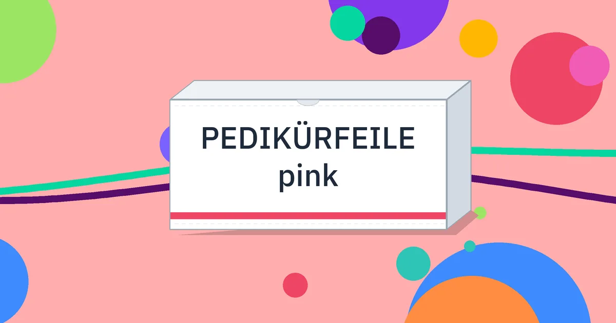 Symbolbild: Packung mit der Aufschrift PEDIKÜRFEILE pink (PZN 01523438) – Verfügbarkeit und Bezug in Apotheken in Frankfurt am Main