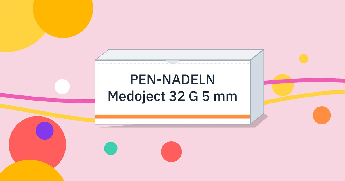 Symbolbild: Packung mit der Aufschrift PEN-NADELN Medoject 32 G 5 mm (PZN 20611065) – Verfügbarkeit und Bezug in Apotheken in Frankfurt am Main