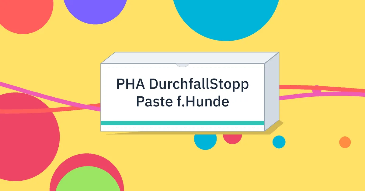 Symbolbild: Packung mit der Aufschrift PHA DurchfallStopp Paste f.Hunde (PZN 07548646) – Verfügbarkeit und Bezug in Apotheken in Frankfurt am Main