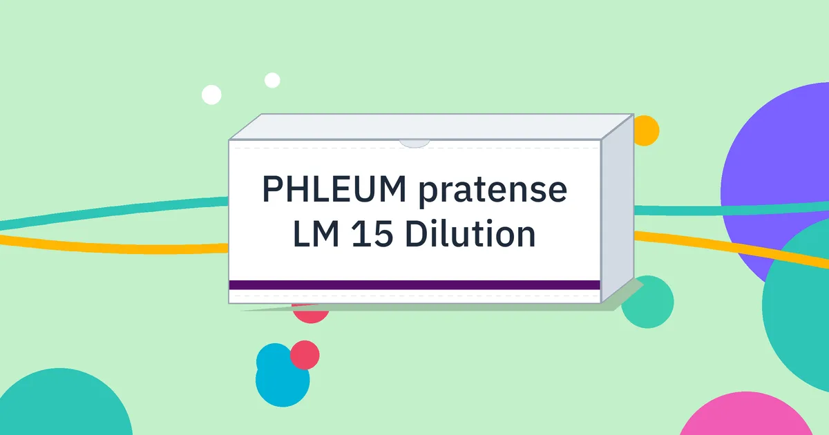 Symbolbild: Packung mit der Aufschrift PHLEUM pratense LM 15 Dilution (PZN 13638827) – Verfügbarkeit und Bezug in Apotheken in Frankfurt am Main