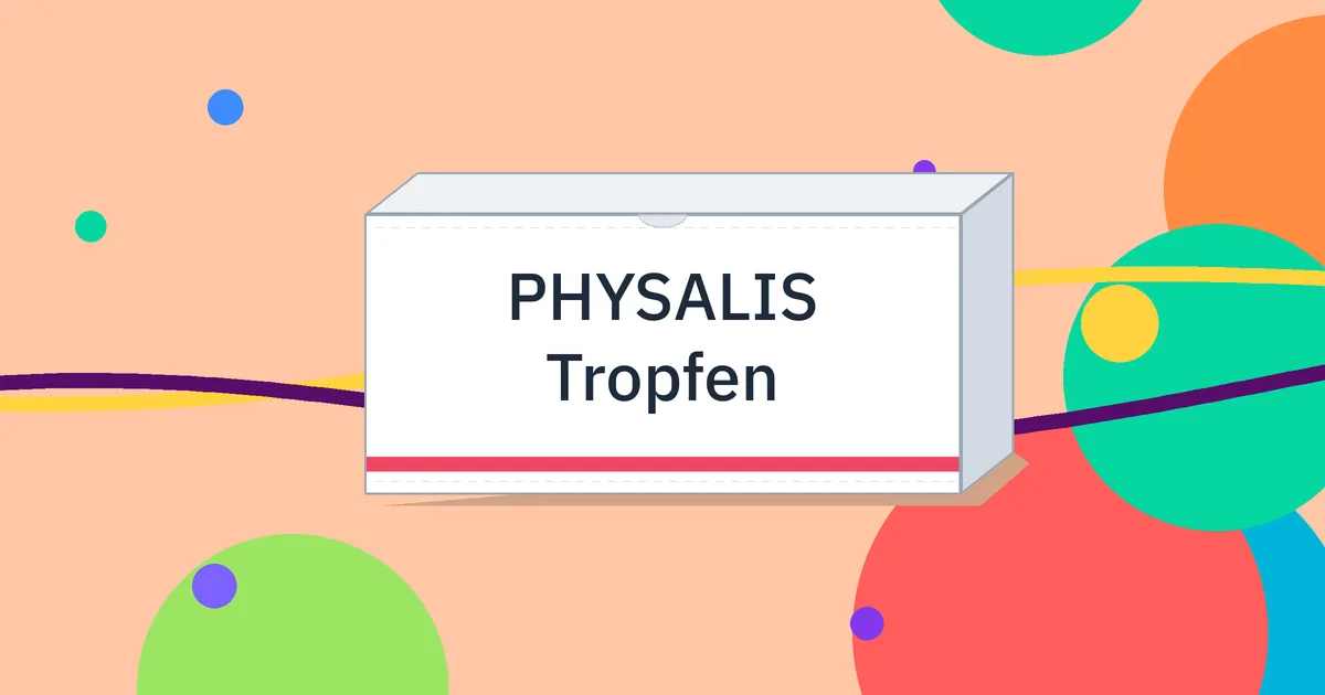 Symbolbild: Packung mit der Aufschrift PHYSALIS Tropfen (PZN 16571526) – Verfügbarkeit und Bezug in Apotheken in Frankfurt am Main