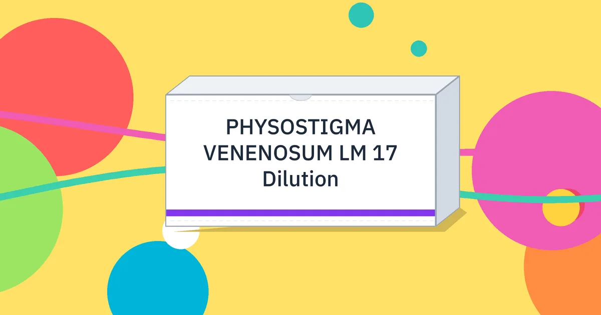 Symbolbild: Packung mit der Aufschrift PHYSOSTIGMA VENENOSUM LM 17 Dilution (PZN 13035394) – Verfügbarkeit und Bezug in Apotheken in Frankfurt am Main