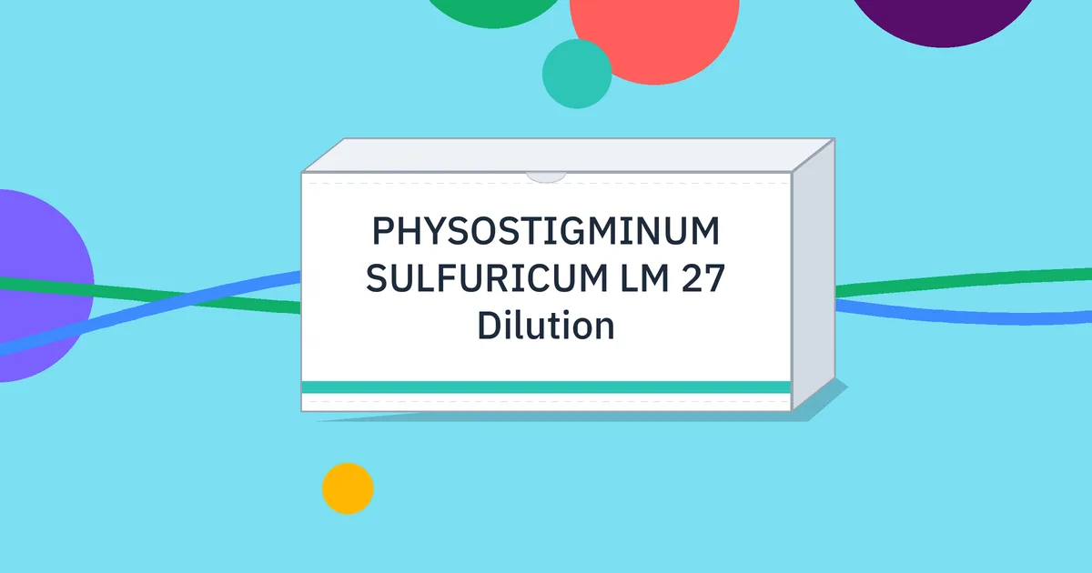 Symbolbild: Packung mit der Aufschrift PHYSOSTIGMINUM SULFURICUM LM 27 Dilution (PZN 13640362) – Verfügbarkeit und Bezug in Apotheken in Frankfurt am Main