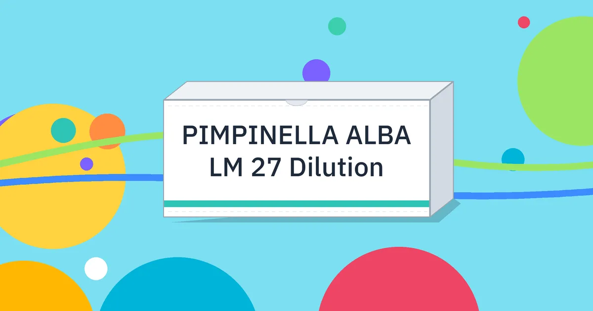 Symbolbild: Packung mit der Aufschrift PIMPINELLA ALBA LM 27 Dilution (PZN 13644058) – Verfügbarkeit und Bezug in Apotheken in Frankfurt am Main