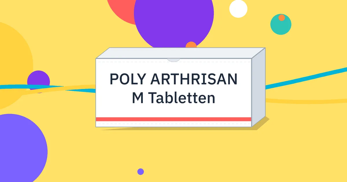 Symbolbild: Packung mit der Aufschrift POLY ARTHRISAN M Tabletten (PZN 09268402) – Verfügbarkeit und Bezug in Apotheken in Frankfurt am Main