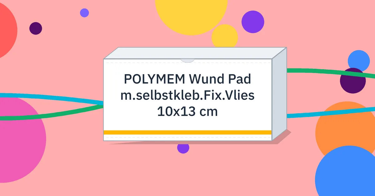 Symbolbild: Packung mit der Aufschrift POLYMEM Wund Pad m.selbstkleb.Fix.Vlies 10x13 cm (PZN 16784245) – Verfügbarkeit und Bezug in Apotheken in Frankfurt am Main