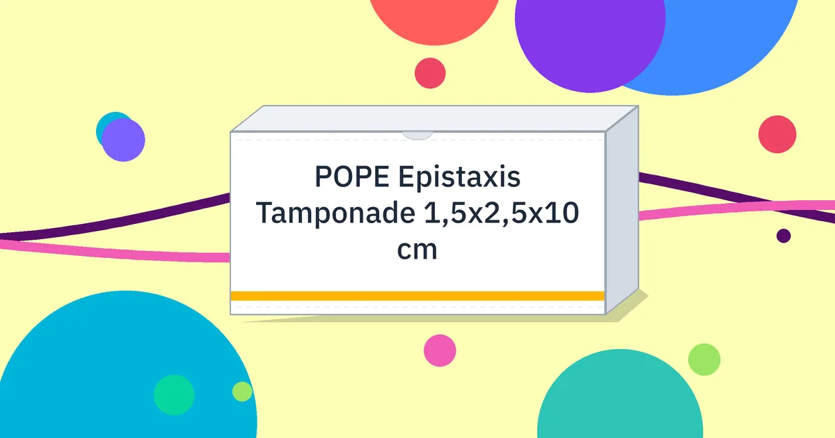 Symbolbild: Packung mit der Aufschrift POPE Epistaxis Tamponade 1,5x2,5x10 cm (PZN 06592378) – Verfügbarkeit und Bezug in Apotheken in Frankfurt am Main