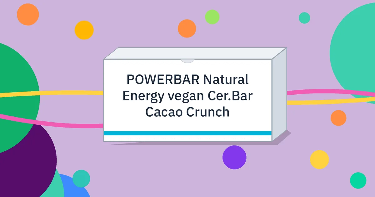 Symbolbild: Packung mit der Aufschrift POWERBAR Natural Energy vegan Cer.Bar Cacao Crunch (PZN 12356908) – Verfügbarkeit und Bezug in Apotheken in Frankfurt am Main