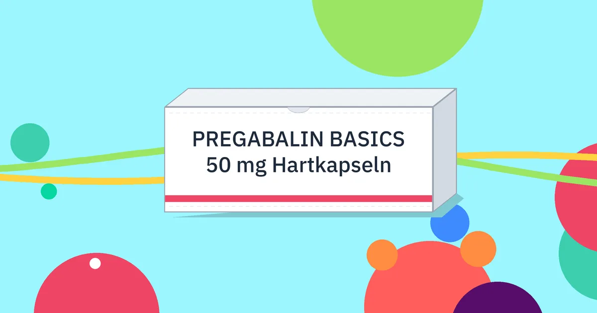 Symbolbild: Packung mit der Aufschrift PREGABALIN BASICS 50 mg Hartkapseln (PZN 11172282) – Verfügbarkeit und Bezug in Apotheken in Frankfurt am Main