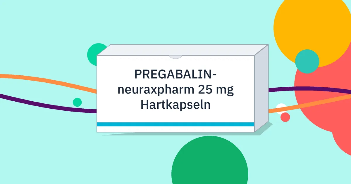 Symbolbild: Packung mit der Aufschrift PREGABALIN-neuraxpharm 25 mg Hartkapseln (PZN 11606289) – Verfügbarkeit und Bezug in Apotheken in Frankfurt am Main