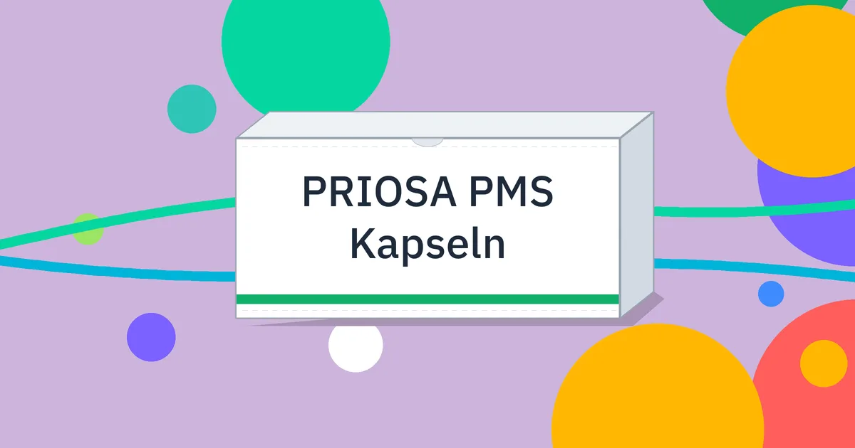 Symbolbild: Packung mit der Aufschrift PRIOSA PMS Kapseln (PZN 19166111) – Verfügbarkeit und Bezug in Apotheken in Frankfurt am Main