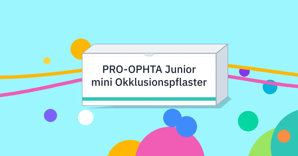 Symbolbild: Packung mit der Aufschrift PRO-OPHTA Junior mini Okklusionspflaster (PZN 01497675) – Verfügbarkeit und Bezug in Apotheken in Frankfurt am Main