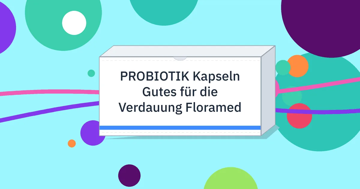 Symbolbild: Packung mit der Aufschrift PROBIOTIK Kapseln Gutes für die Verdauung Floramed (PZN 05907963) – Verfügbarkeit und Bezug in Apotheken in Frankfurt am Main