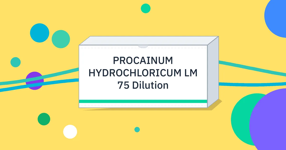 Symbolbild: Packung mit der Aufschrift PROCAINUM HYDROCHLORICUM LM 75 Dilution (PZN 13668739) – Verfügbarkeit und Bezug in Apotheken in Frankfurt am Main