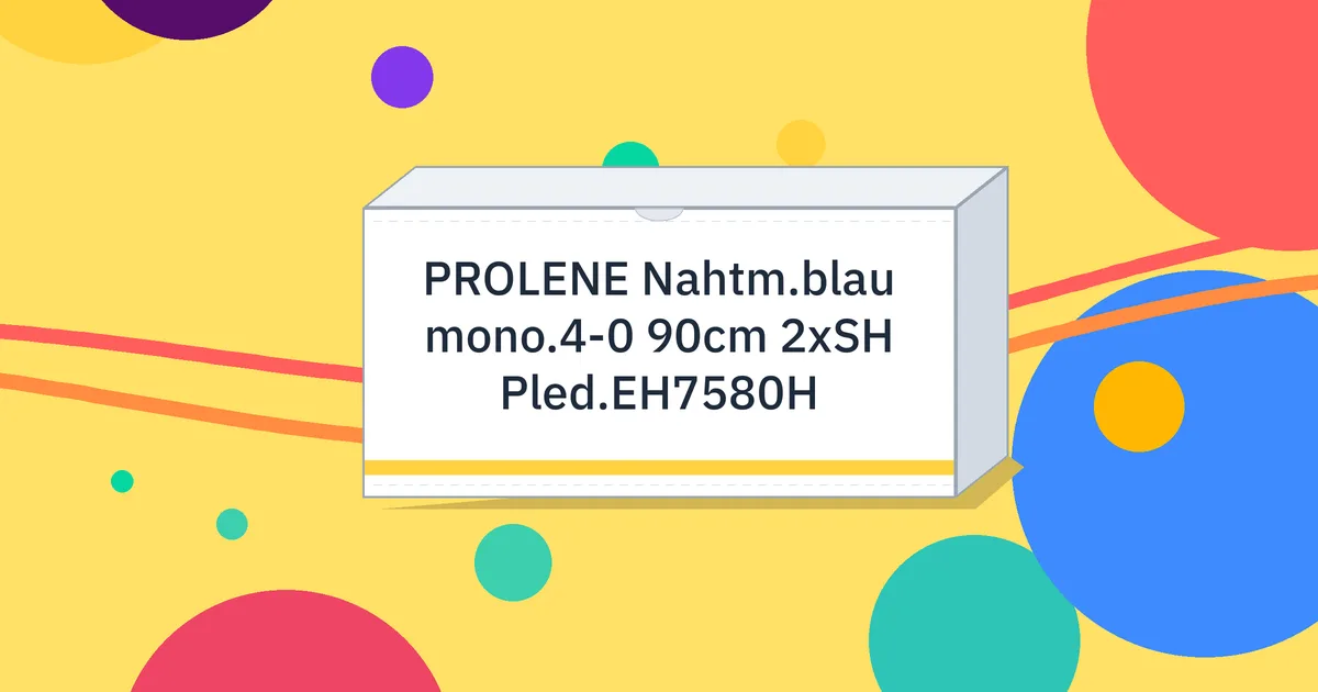 Symbolbild: Packung mit der Aufschrift PROLENE Nahtm.blau mono.4-0 90cm 2xSH Pled.EH7580H (PZN 20924433) – Verfügbarkeit und Bezug in Apotheken in Frankfurt am Main