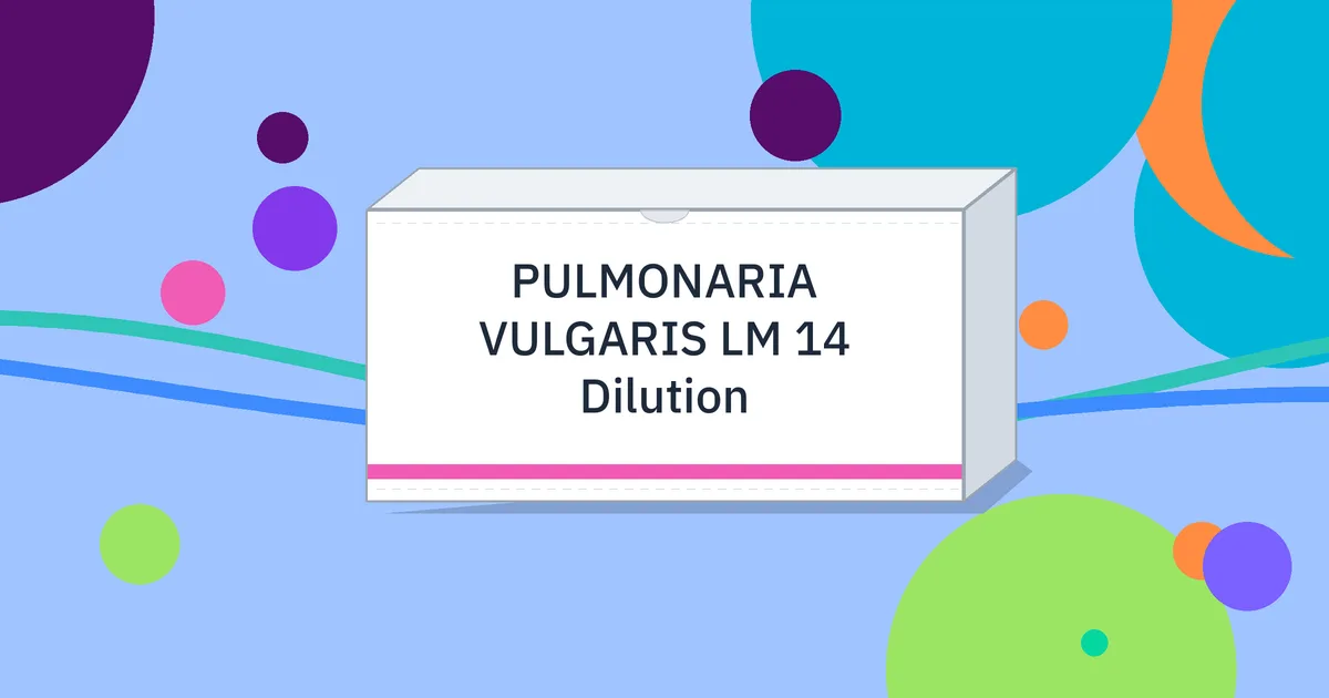 Symbolbild: Packung mit der Aufschrift PULMONARIA VULGARIS LM 14 Dilution (PZN 13670877) – Verfügbarkeit und Bezug in Apotheken in Frankfurt am Main