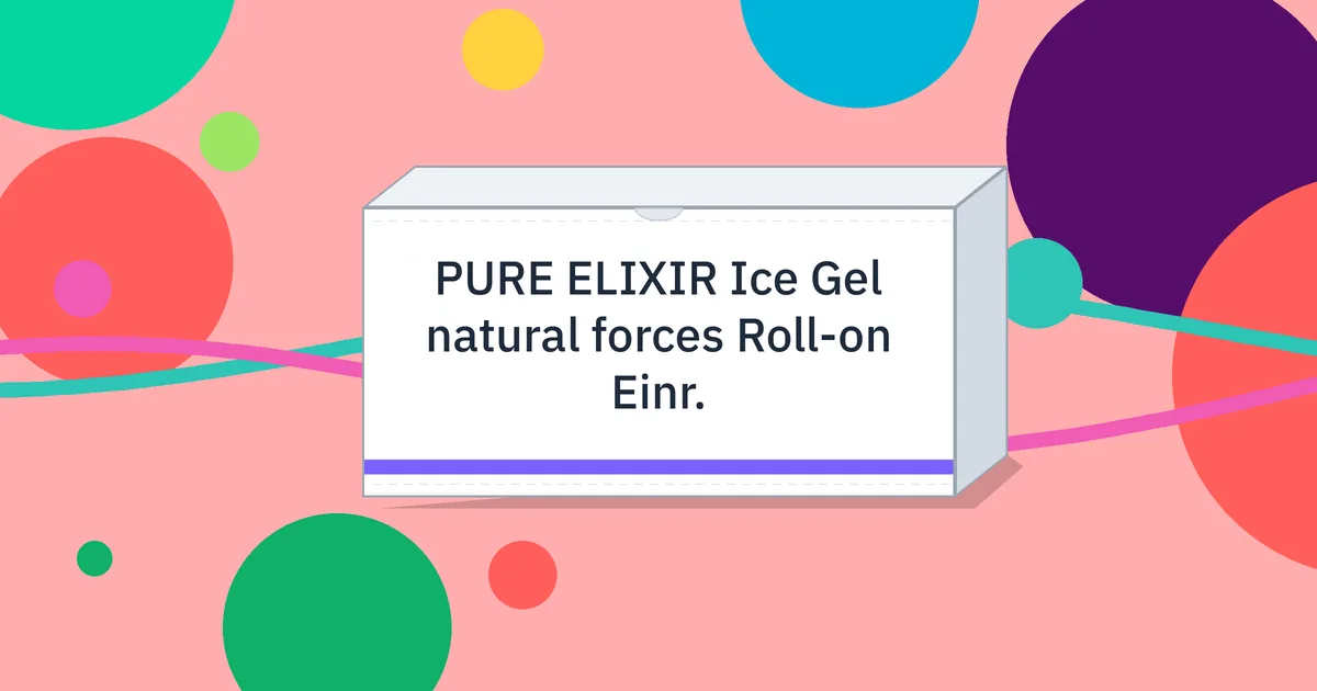 Symbolbild: Packung mit der Aufschrift PURE ELIXIR Ice Gel natural forces Roll-on Einr. (PZN 10949024) – Verfügbarkeit und Bezug in Apotheken in Frankfurt am Main