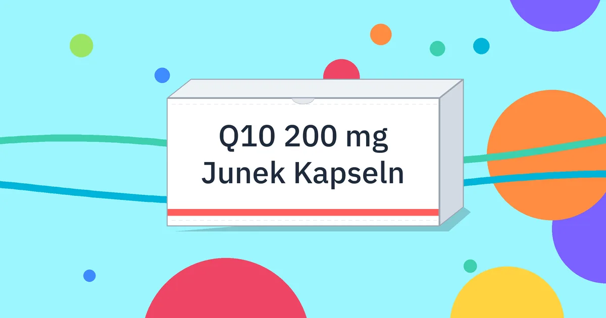 Symbolbild: Packung mit der Aufschrift Q10 200 mg Junek Kapseln (PZN 09720693) – Verfügbarkeit und Bezug in Apotheken in Frankfurt am Main