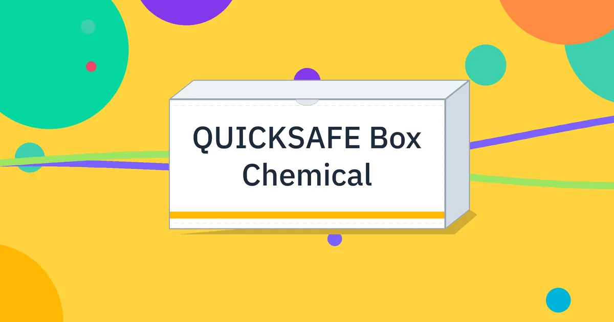 Symbolbild: Packung mit der Aufschrift QUICKSAFE Box Chemical (PZN 10066359) – Verfügbarkeit und Bezug in Apotheken in Frankfurt am Main