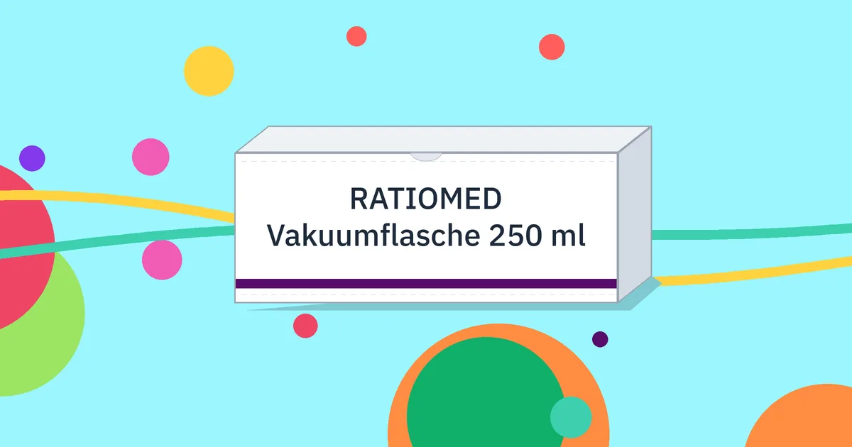 Symbolbild: Packung mit der Aufschrift RATIOMED Vakuumflasche 250 ml (PZN 14234121) – Verfügbarkeit und Bezug in Apotheken in Frankfurt am Main