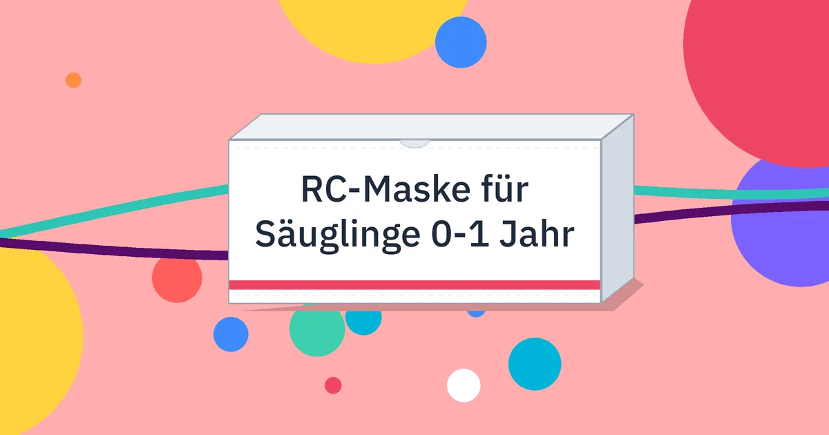 Symbolbild: Packung mit der Aufschrift RC-Maske für Säuglinge 0-1 Jahr (PZN 14164981) – Verfügbarkeit und Bezug in Apotheken in Frankfurt am Main