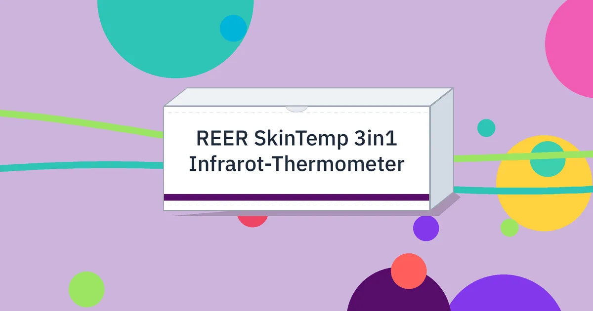 Symbolbild: Packung mit der Aufschrift REER SkinTemp 3in1 Infrarot-Thermometer (PZN 17166650) – Verfügbarkeit und Bezug in Apotheken in Frankfurt am Main