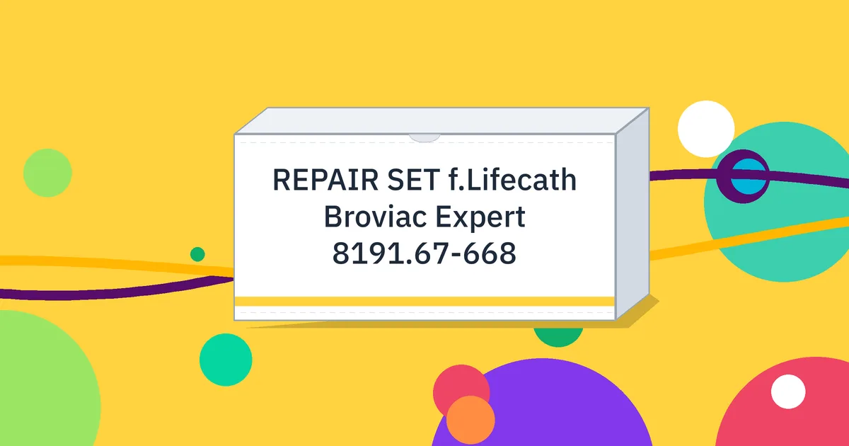 Symbolbild: Packung mit der Aufschrift REPAIR SET f.Lifecath Broviac Expert 8191.67-668 (PZN 07336996) – Verfügbarkeit und Bezug in Apotheken in Frankfurt am Main