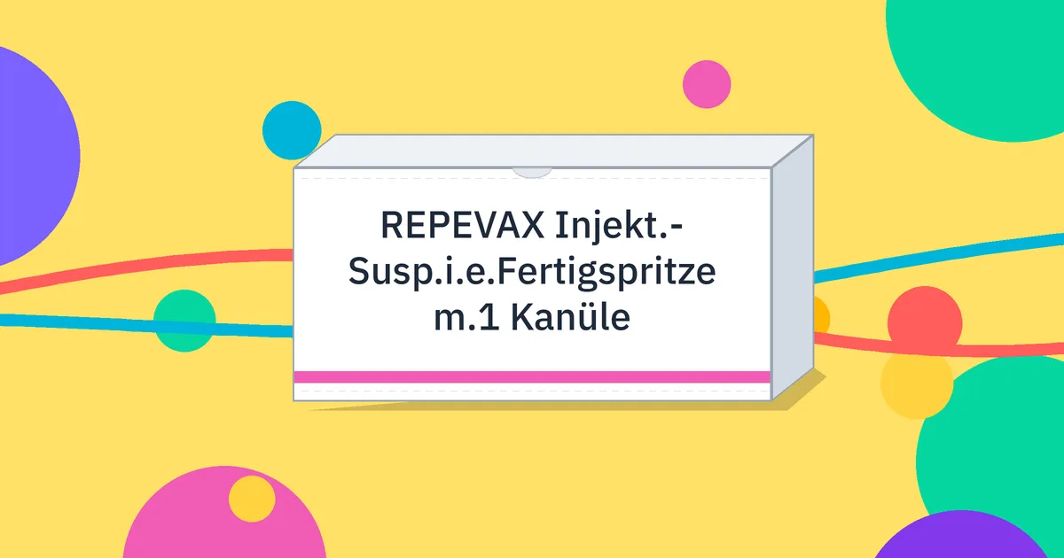 Symbolbild: Packung mit der Aufschrift REPEVAX Injekt.-Susp.i.e.Fertigspritze m.1 Kanüle (PZN 19101778) – Verfügbarkeit und Bezug in Apotheken in Frankfurt am Main
