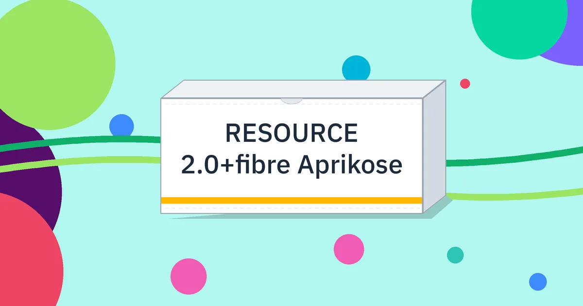 Symbolbild: Packung mit der Aufschrift RESOURCE 2.0+fibre Aprikose (PZN 01104026) – Verfügbarkeit und Bezug in Apotheken in Frankfurt am Main