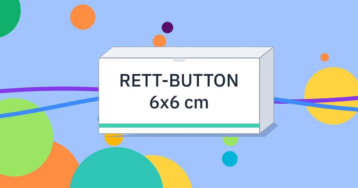 Symbolbild: Packung mit der Aufschrift RETT-BUTTON 6x6 cm (PZN 18795589) – Verfügbarkeit und Bezug in Apotheken in Frankfurt am Main