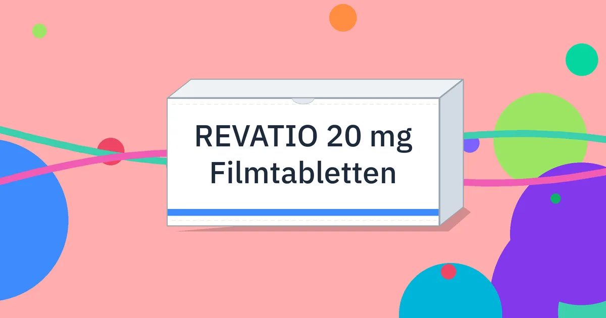 Symbolbild: Packung mit der Aufschrift REVATIO 20 mg Filmtabletten (PZN 18198474) – Verfügbarkeit und Bezug in Apotheken in Frankfurt am Main