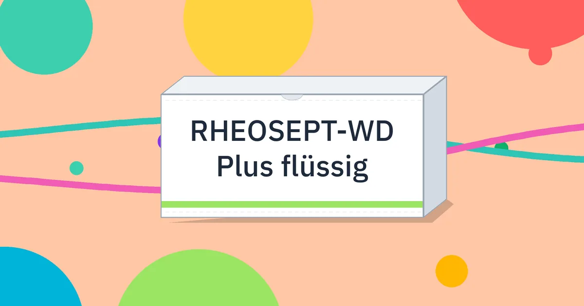 Symbolbild: Packung mit der Aufschrift RHEOSEPT-WD Plus flüssig (PZN 04798489) – Verfügbarkeit und Bezug in Apotheken in Frankfurt am Main