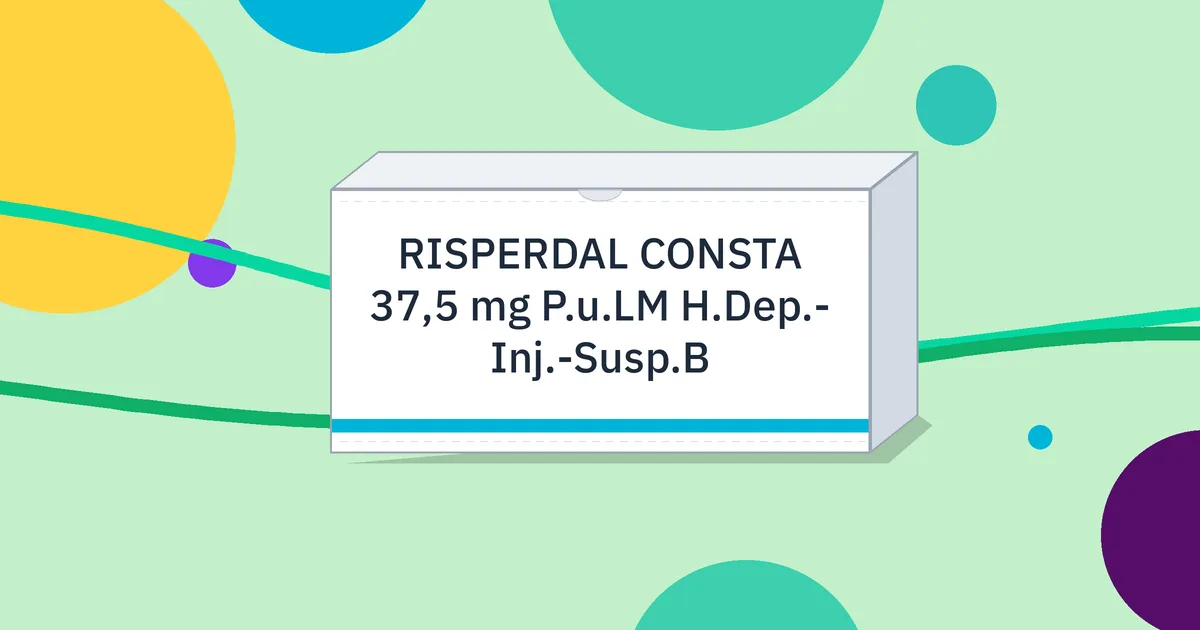 Symbolbild: Packung mit der Aufschrift RISPERDAL CONSTA 37,5 mg P.u.LM H.Dep.-Inj.-Susp.B (PZN 04042840) – Verfügbarkeit und Bezug in Apotheken in Frankfurt am Main