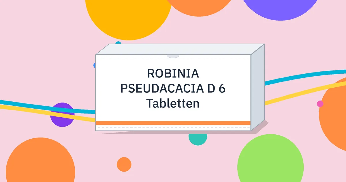 Symbolbild: Packung mit der Aufschrift ROBINIA PSEUDACACIA D 6 Tabletten (PZN 03631770) – Verfügbarkeit und Bezug in Apotheken in Frankfurt am Main