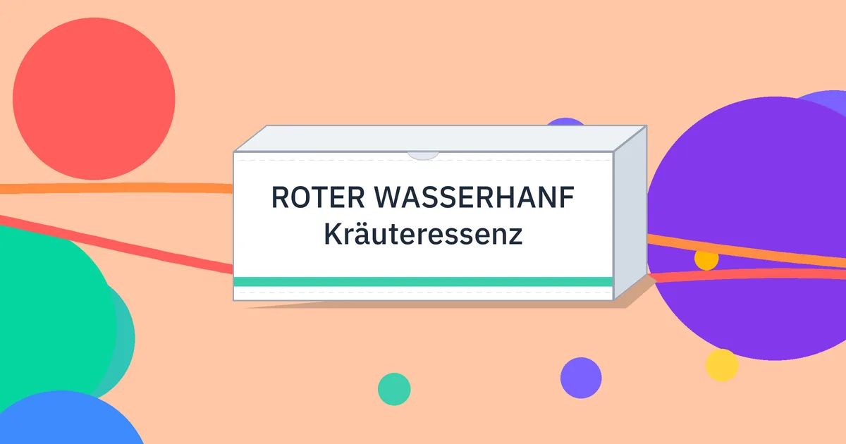 Symbolbild: Packung mit der Aufschrift ROTER WASSERHANF Kräuteressenz (PZN 13819977) – Verfügbarkeit und Bezug in Apotheken in Frankfurt am Main