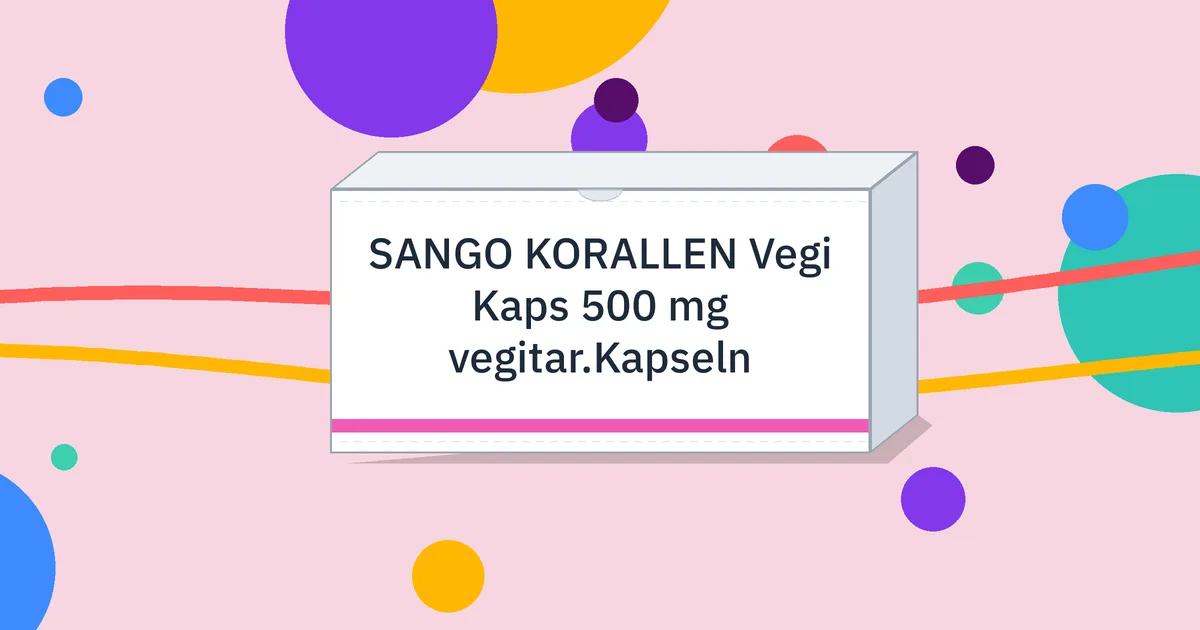 Symbolbild: Packung mit der Aufschrift SANGO KORALLEN Vegi Kaps 500 mg vegitar.Kapseln (PZN 02463974) – Verfügbarkeit und Bezug in Apotheken in Frankfurt am Main