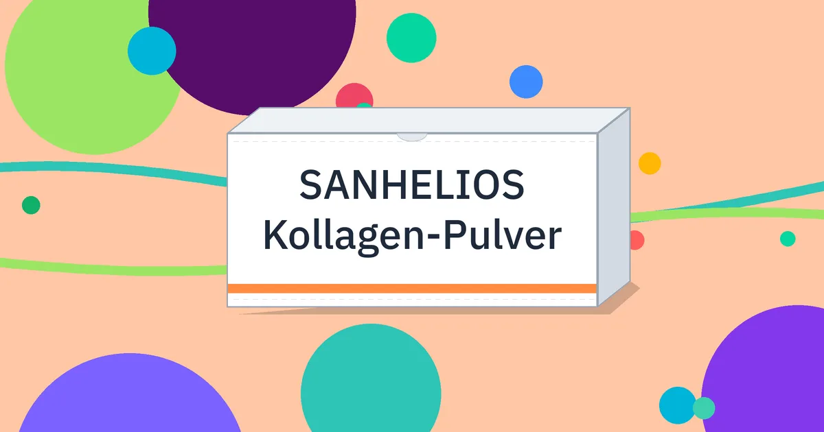 Symbolbild: Packung mit der Aufschrift SANHELIOS Kollagen-Pulver (PZN 15242855) – Verfügbarkeit und Bezug in Apotheken in Frankfurt am Main