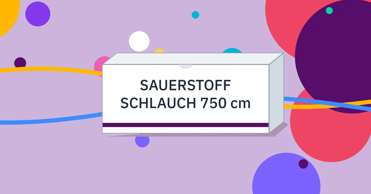 Symbolbild: Packung mit der Aufschrift SAUERSTOFF SCHLAUCH 750 cm (PZN 18254103) – Verfügbarkeit und Bezug in Apotheken in Frankfurt am Main