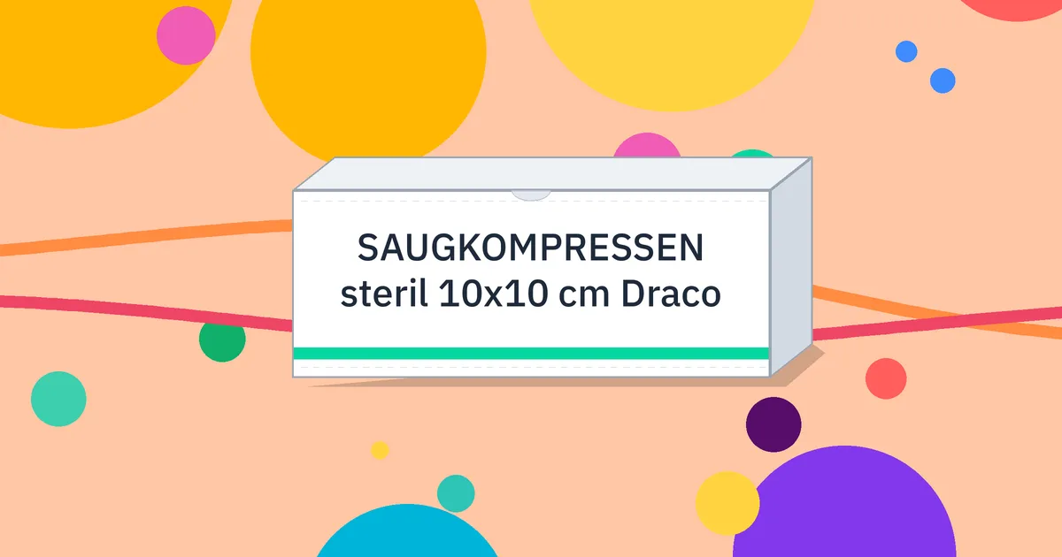 Symbolbild: Packung mit der Aufschrift SAUGKOMPRESSEN steril 10x10 cm Draco (PZN 01687275) – Verfügbarkeit und Bezug in Apotheken in Frankfurt am Main