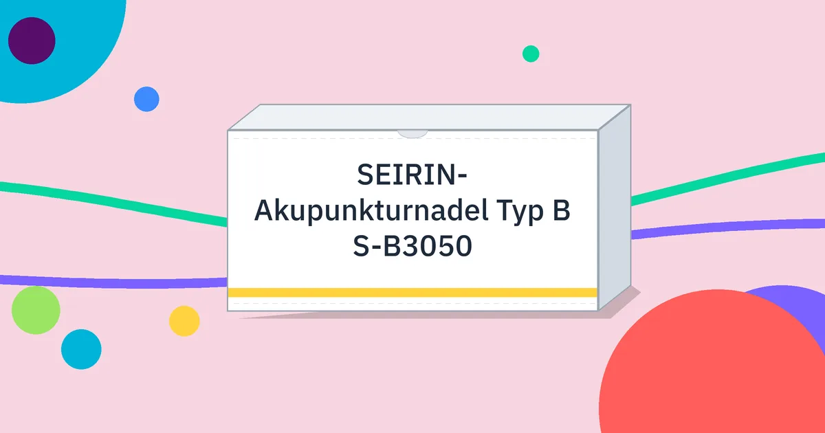 Symbolbild: Packung mit der Aufschrift SEIRIN-Akupunkturnadel Typ B S-B3050 (PZN 04947268) – Verfügbarkeit und Bezug in Apotheken in Frankfurt am Main