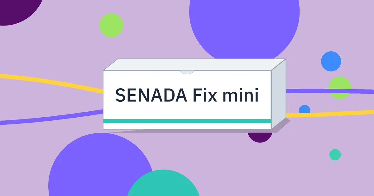 Symbolbild: Packung mit der Aufschrift SENADA Fix mini (PZN 06134598) – Verfügbarkeit und Bezug in Apotheken in Frankfurt am Main