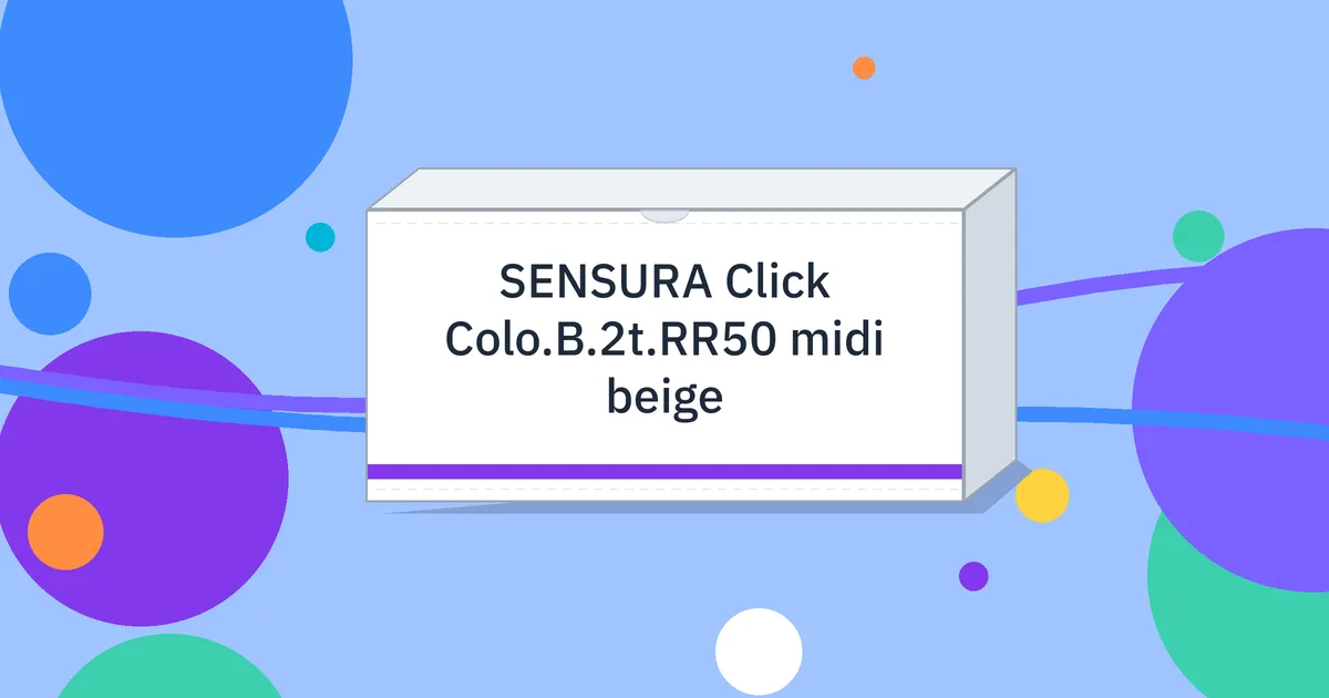 Symbolbild: Packung mit der Aufschrift SENSURA Click Colo.B.2t.RR50 midi beige (PZN 03037297) – Verfügbarkeit und Bezug in Apotheken in Frankfurt am Main