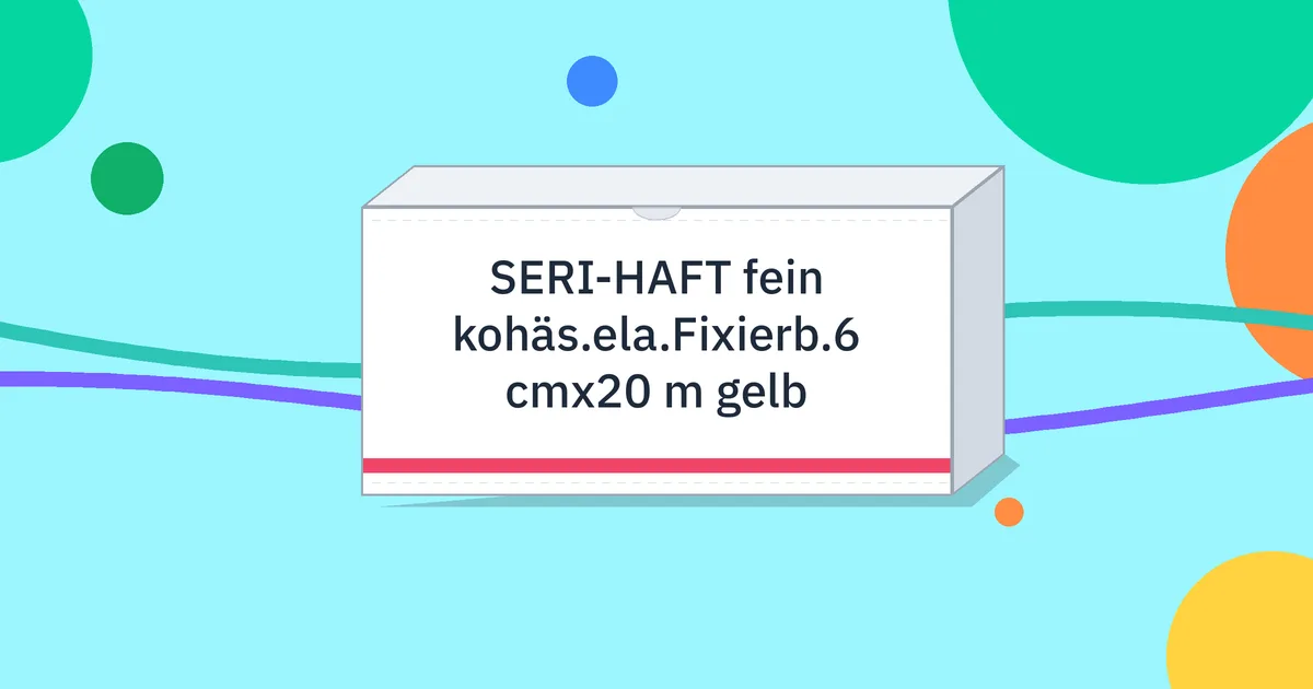 Symbolbild: Packung mit der Aufschrift SERI-HAFT fein kohäs.ela.Fixierb.6 cmx20 m gelb (PZN 14381448) – Verfügbarkeit und Bezug in Apotheken in Frankfurt am Main