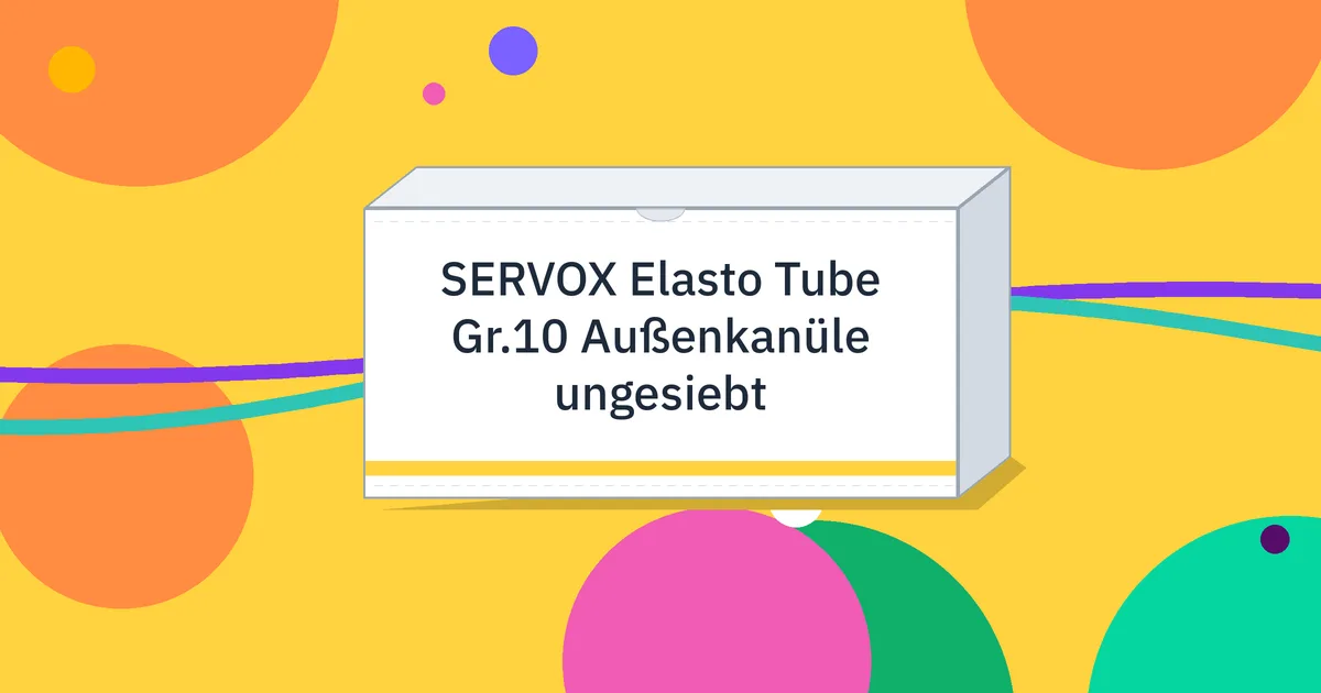 Symbolbild: Packung mit der Aufschrift SERVOX Elasto Tube Gr.10 Außenkanüle ungesiebt (PZN 07424855) – Verfügbarkeit und Bezug in Apotheken in Frankfurt am Main