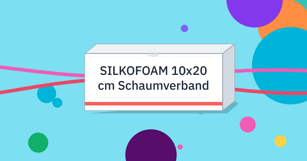 Symbolbild: Packung mit der Aufschrift SILKOFOAM 10x20 cm Schaumverband (PZN 18682543) – Verfügbarkeit und Bezug in Apotheken in Frankfurt am Main