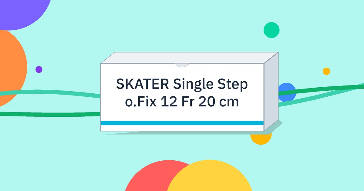 Symbolbild: Packung mit der Aufschrift SKATER Single Step o.Fix 12 Fr 20 cm (PZN 06770101) – Verfügbarkeit und Bezug in Apotheken in Frankfurt am Main