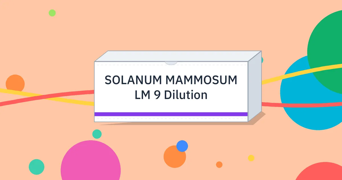 Symbolbild: Packung mit der Aufschrift SOLANUM MAMMOSUM LM 9 Dilution (PZN 13192320) – Verfügbarkeit und Bezug in Apotheken in Frankfurt am Main