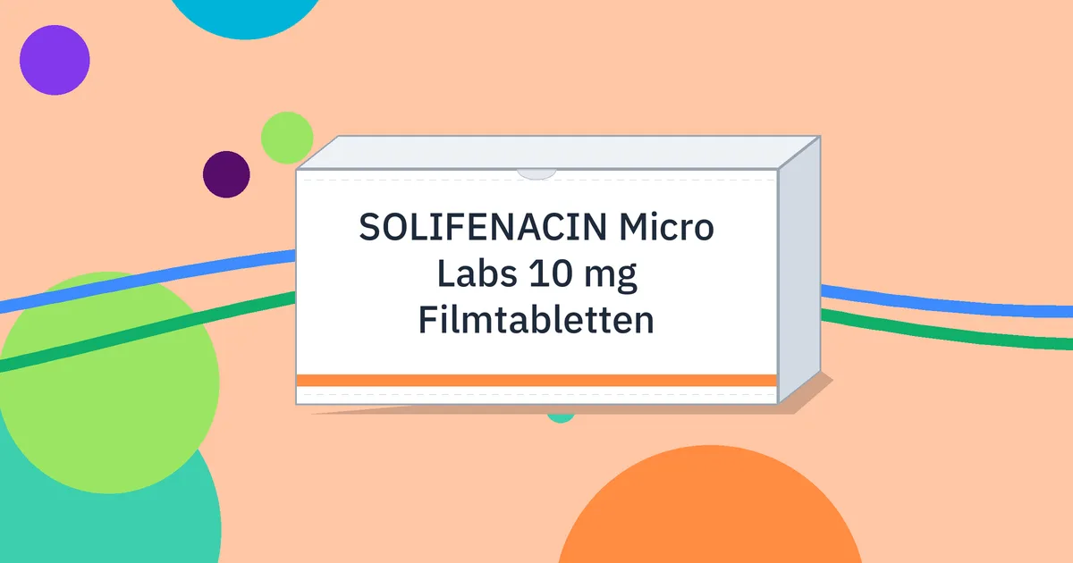 Symbolbild: Packung mit der Aufschrift SOLIFENACIN Micro Labs 10 mg Filmtabletten (PZN 13965147) – Verfügbarkeit und Bezug in Apotheken in Frankfurt am Main
